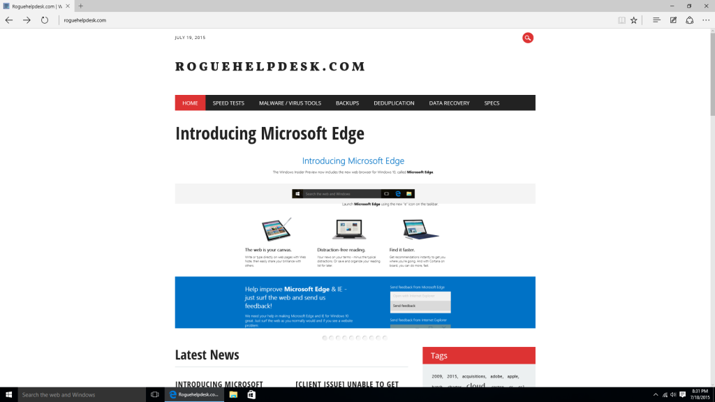7/7/2015: Introducing Microsoft Edge – ROGUEHELPDESK.COM